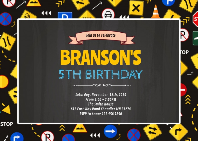 Traffic Birthday Party Invitation Template | PosterMyWall