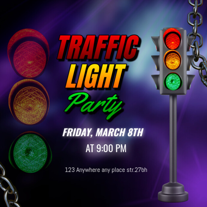 traffic light party Template | PosterMyWall