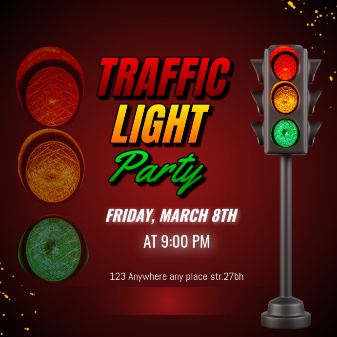 traffic light party Template | PosterMyWall