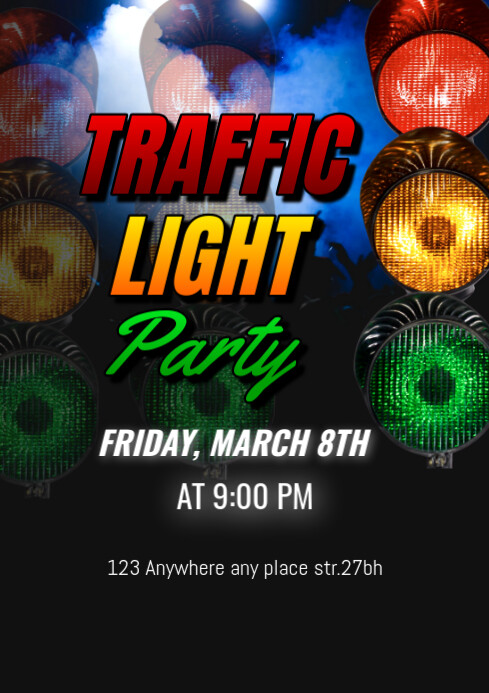 traffic light party Template | PosterMyWall