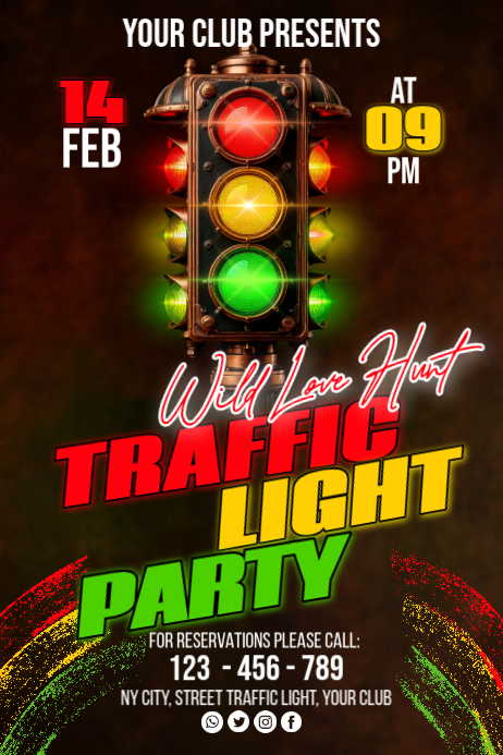 Traffic Light Party Template | PosterMyWall