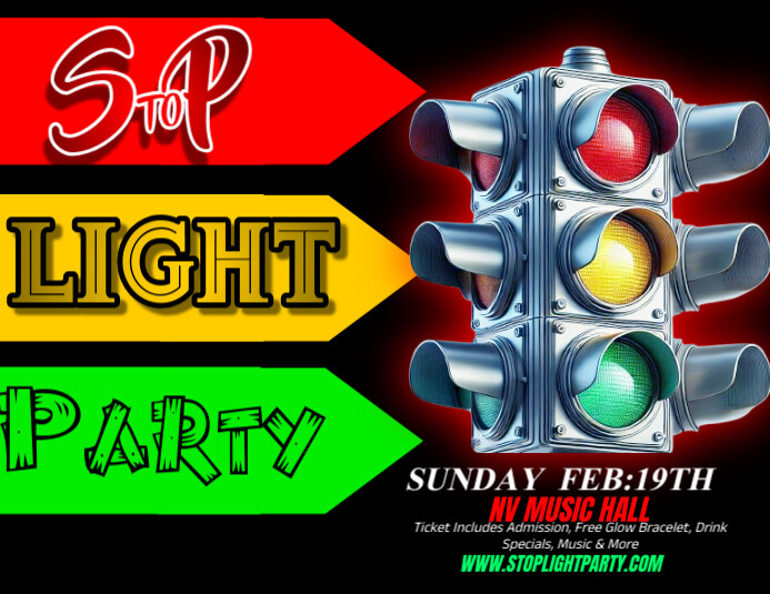 Traffic Light Party Flyer (us Letter) Template | PosterMyWall