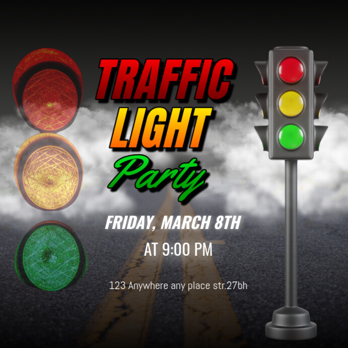 traffic light party flyer Template | PosterMyWall