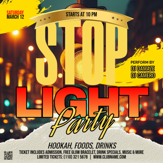 Traffic Light Party Flyer Template | PosterMyWall