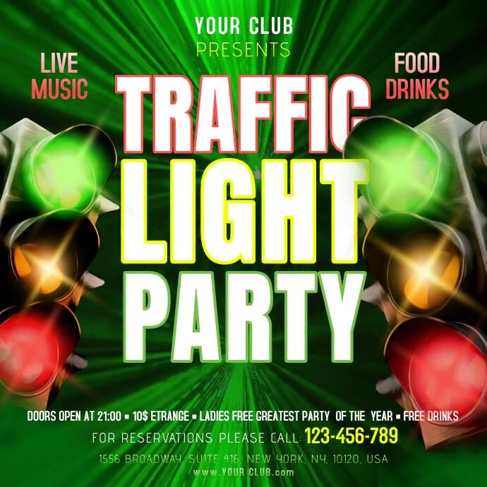 Traffic Light Party Instagram Template | PosterMyWall