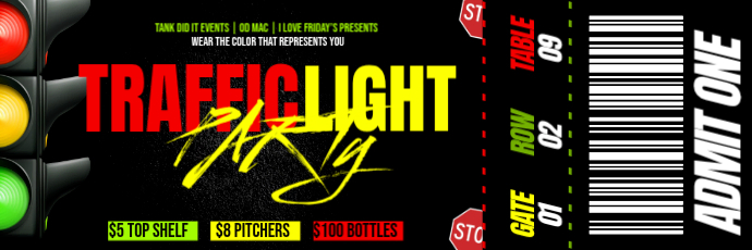 Traffic Light Party Ticket Template | PosterMyWall