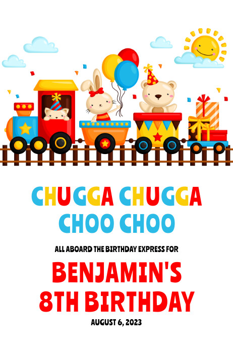 Train Birthday Invitation Template | PosterMyWall