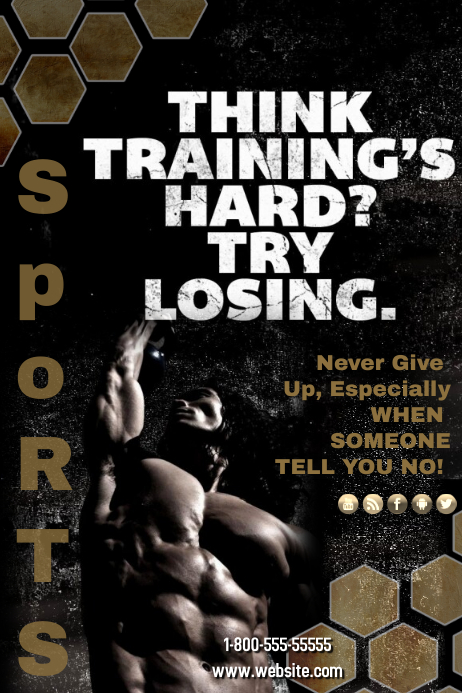 Train Hard Template | PosterMyWall