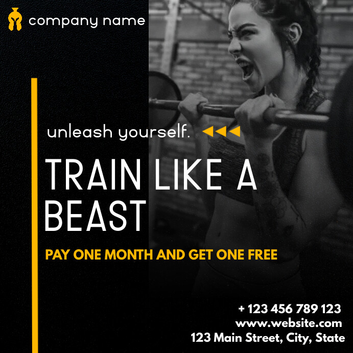 train like a best instagram post advertisemen Template | PosterMyWall