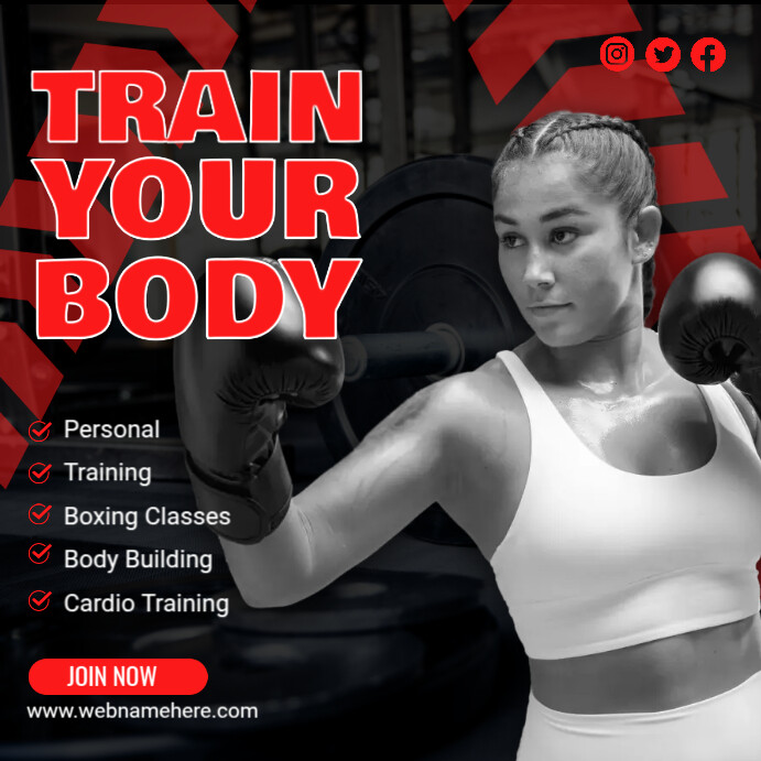 Train Your Body Ads Template | PosterMyWall