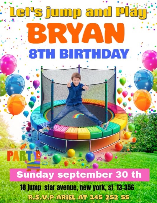Trampoline Party flyer เทมเพลต | PosterMyWall