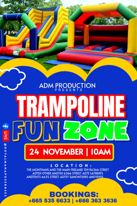 Trampoline Poster, Trampoline Flyer, Trampoline Template, Trampoline ...