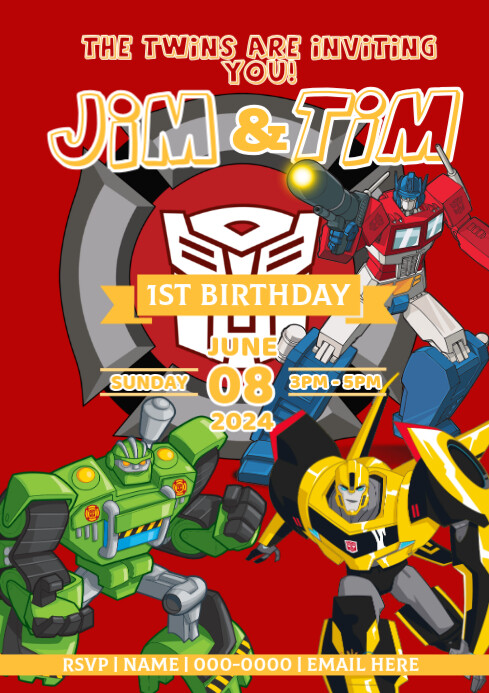 Transformer Birthday A4 Template | PosterMyWall