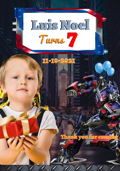 Transformer Birthday Flyers Template | PosterMyWall