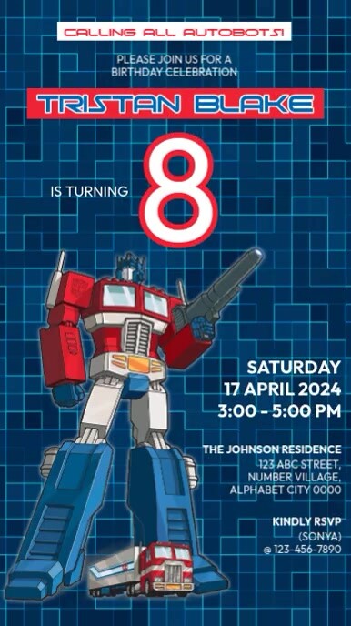 Transformers Birthday Invitation Template | PosterMyWall