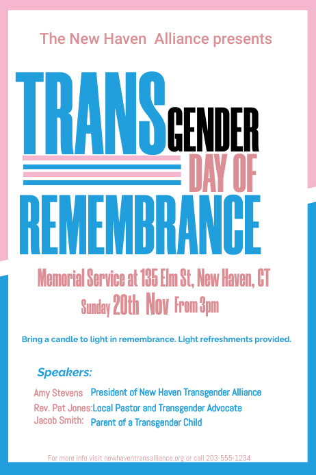 Transgender Day Of Remembrance Template | PosterMyWall
