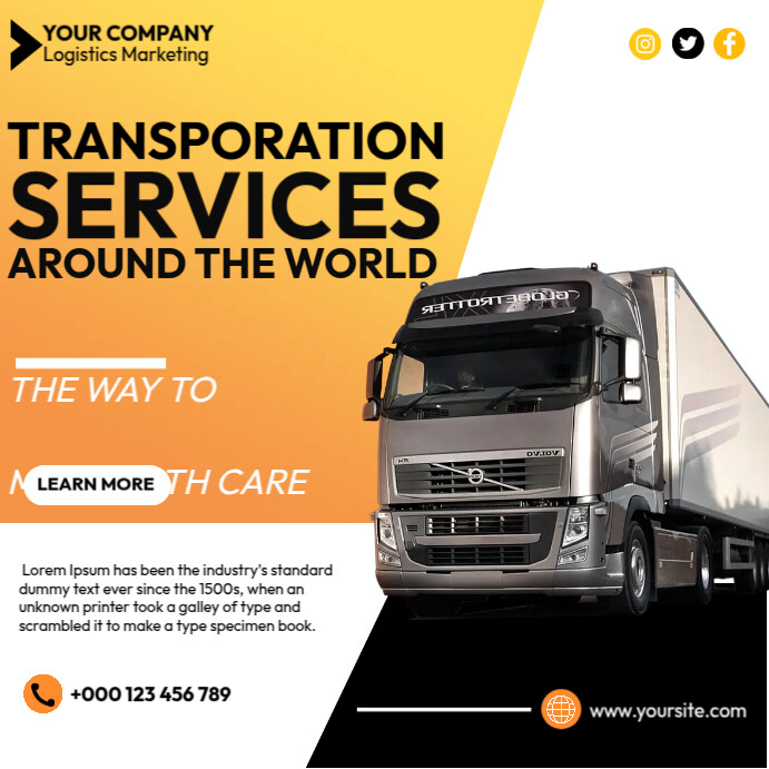 Plantilla de Transporation Services Template | PosterMyWall