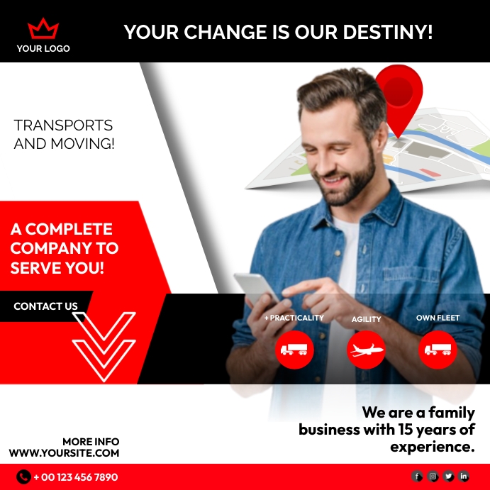 Transports and moving logistic instagram Template | PosterMyWall