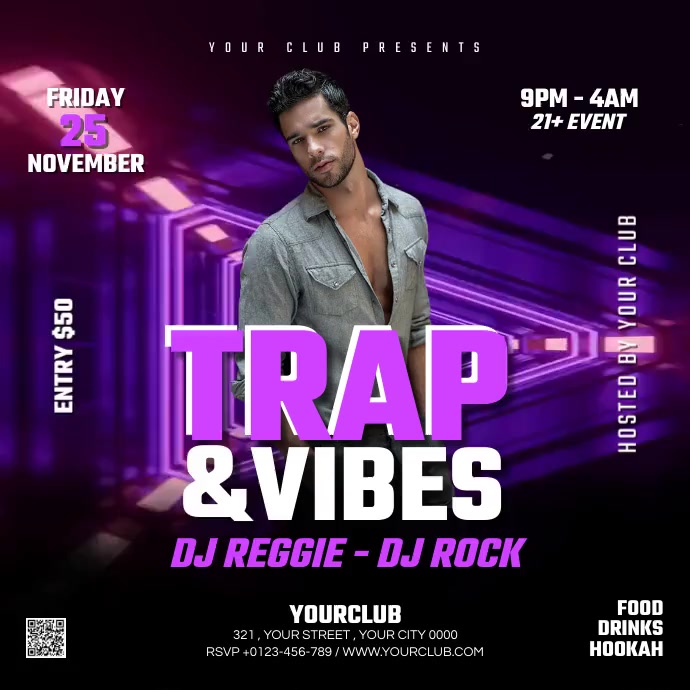 Plantilla de De Trampas Y Vibraciones de | PosterMyWall