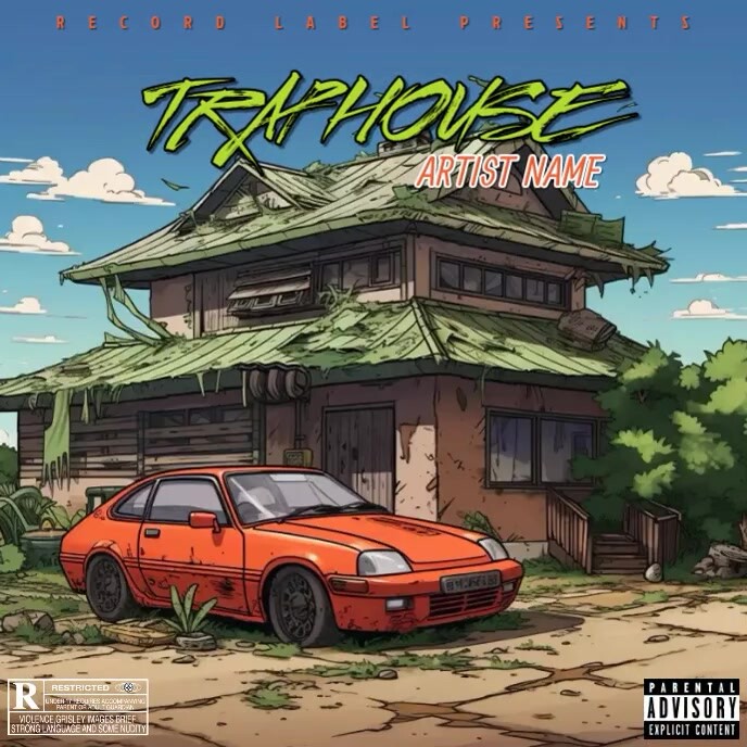TRAP HOUSE 8 ALBUM MIXTAPE SONG COVER TEMPLAT Template | PosterMyWall