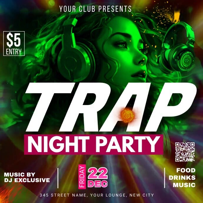 trap night party Template | PosterMyWall