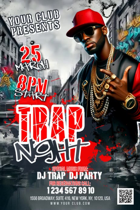 Plantilla de Trap Rap Banner 4' × 6' | PosterMyWall