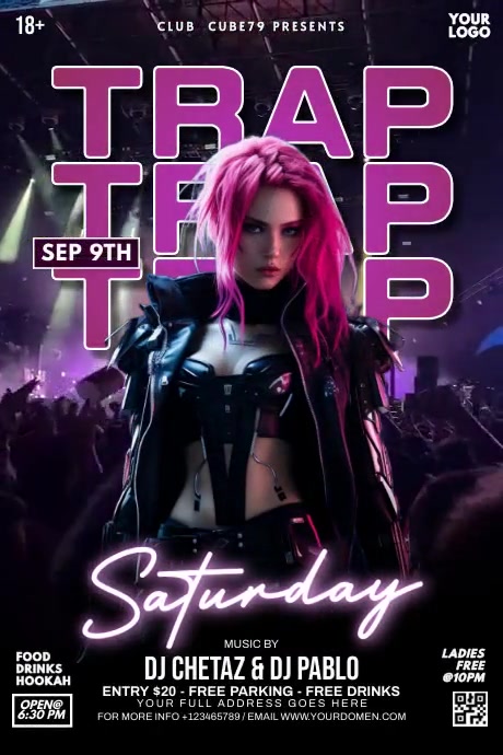 Plantilla de Trap saturday | PosterMyWall