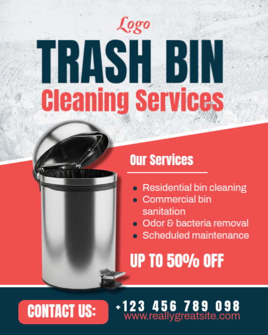 Plantilla de Trash Bin Cleaning Services — Professional Sanitation ...