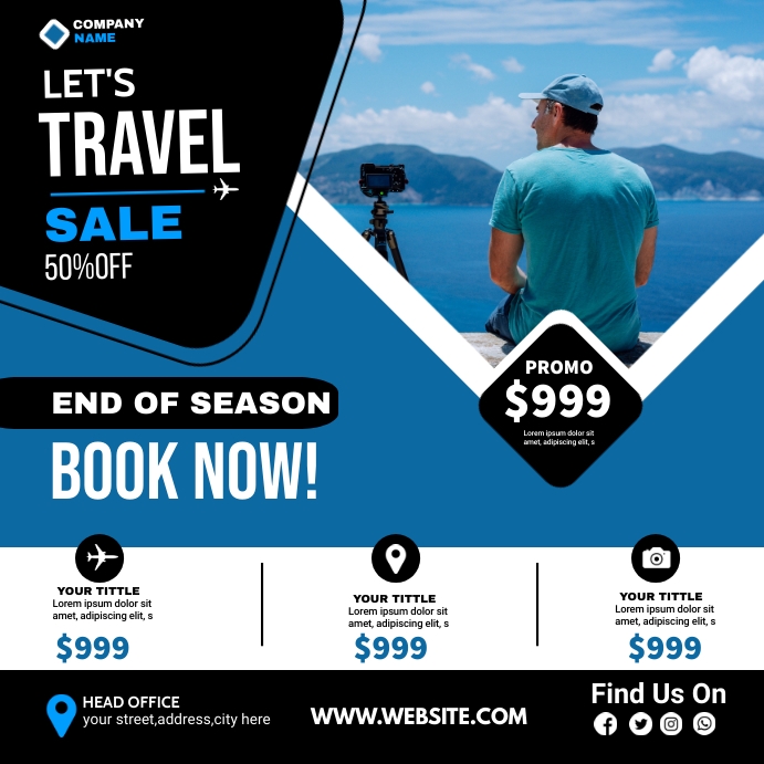 Copy of travel agency ad template | PosterMyWall