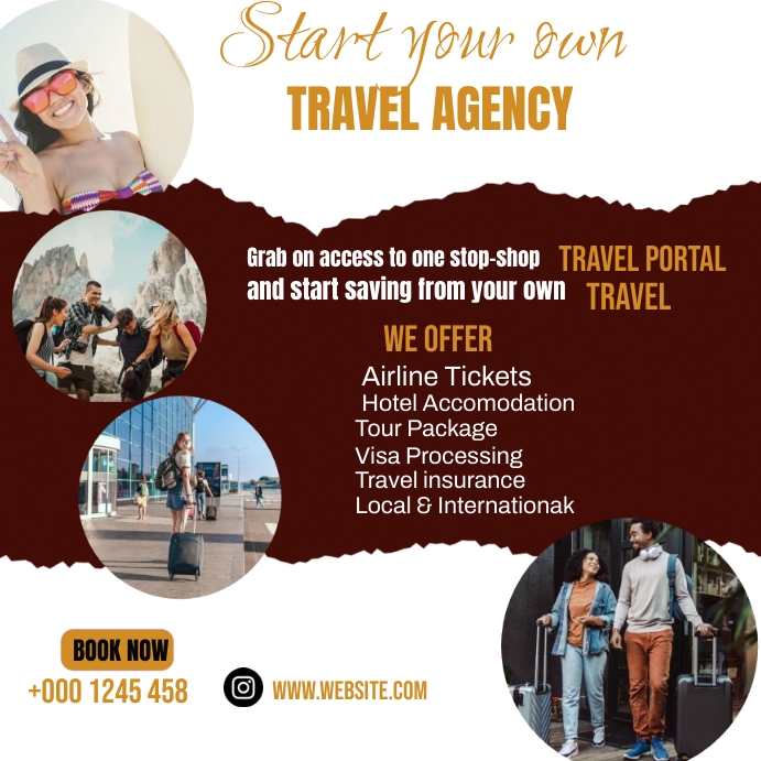 Copy of Travel Agency Ads | PosterMyWall