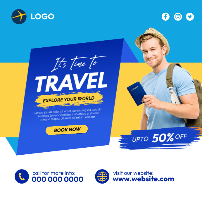 Travel agency advertisement template | PosterMyWall
