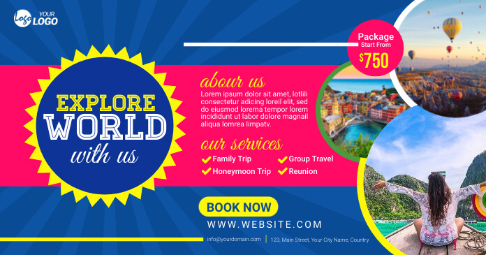 Travel Agency Banner Ad Template | PosterMyWall