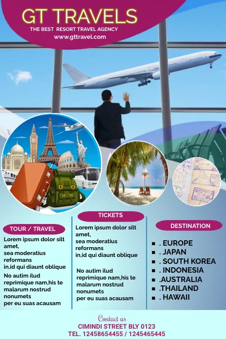 Travel agency Template | PosterMyWall