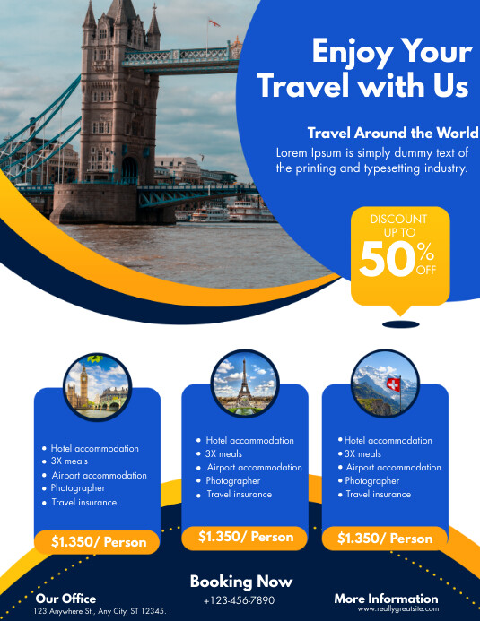 travel agency flyer templates | PosterMyWall
