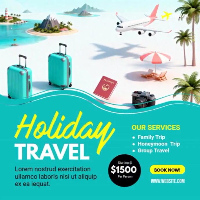 Travel agency post template | PosterMyWall