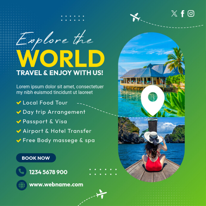 Travel Agency Promotional Ad Template | PosterMyWall