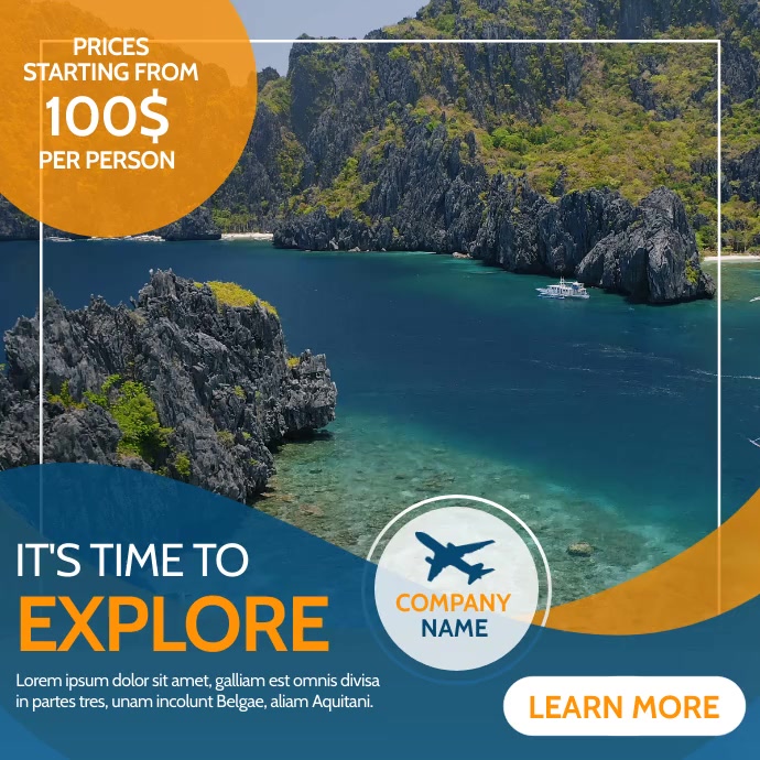 travel agency video advertisement Template | PosterMyWall