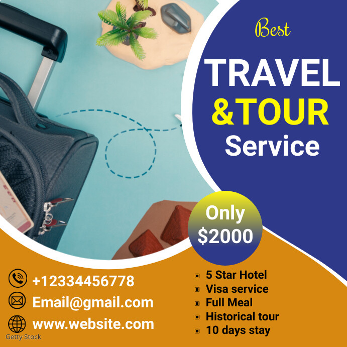 Travel and tourism service template | PosterMyWall