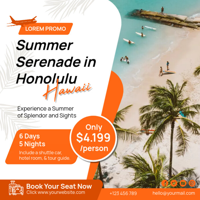Travel and Vacation Deals Ad Instagram Post Template | PosterMyWall