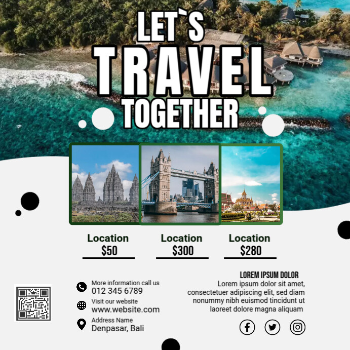 Travel Destination Template Ads | PosterMyWall