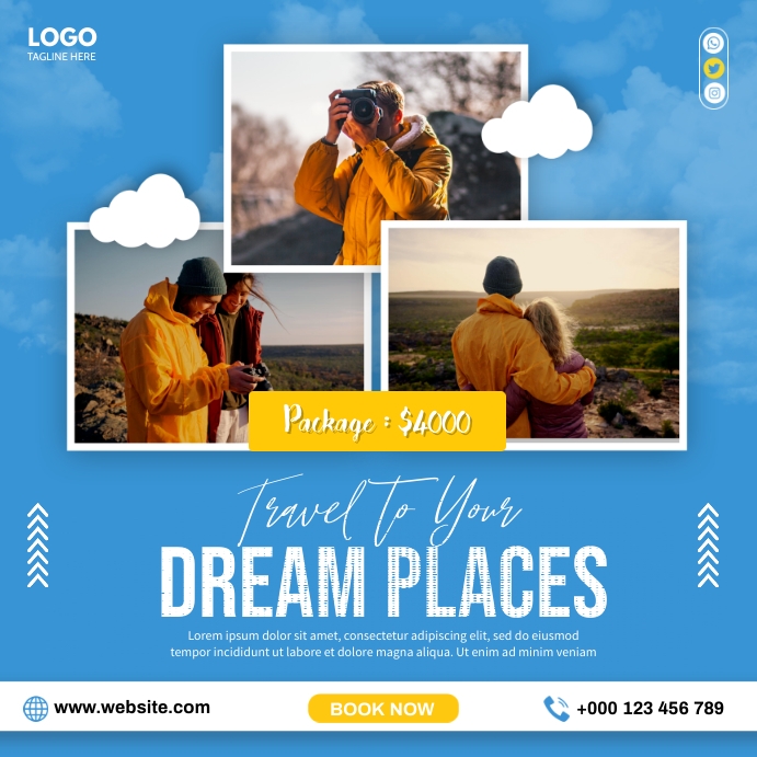 Travel Dream Places Template | PosterMyWall