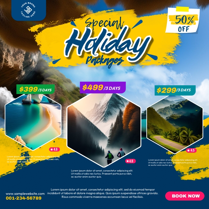 Travel Holiday Package Template | PosterMyWall