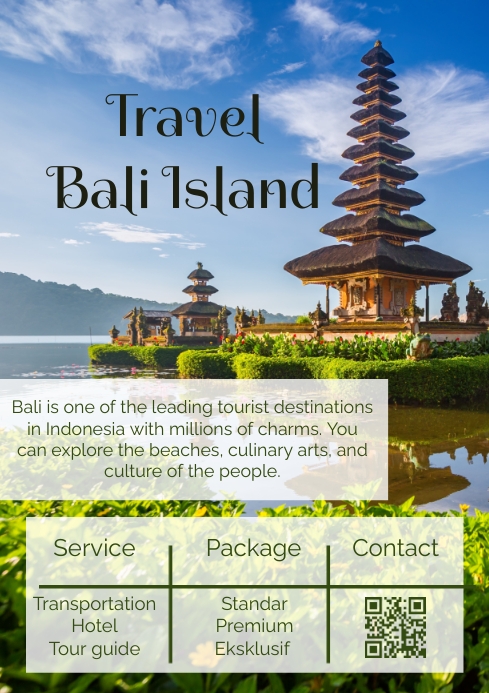 Travel In Bali Template | PosterMyWall