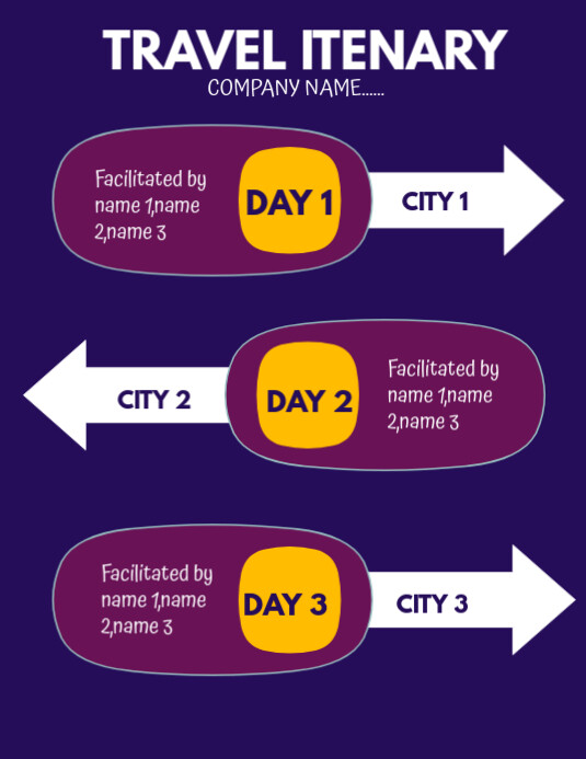 TRAVEL ITENARY POSTER Template | PosterMyWall
