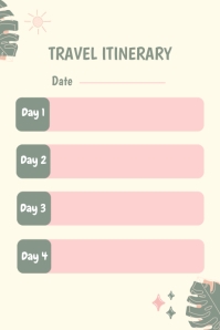Travel Itinenary Template | PosterMyWall