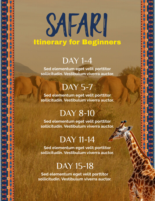 Travel Itinerary Flyer Template | PosterMyWall