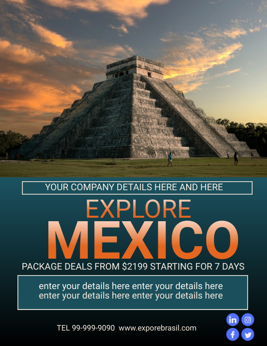 TRAVEL MEXICO Template | PosterMyWall