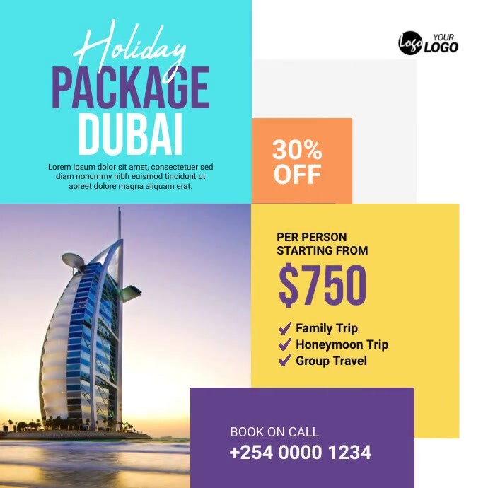 Travel Package Ad Template | PosterMyWall