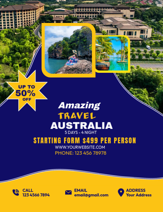 Travel package flyer design ad template | PosterMyWall