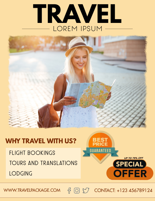 Travel poster money back offer template | PosterMyWall